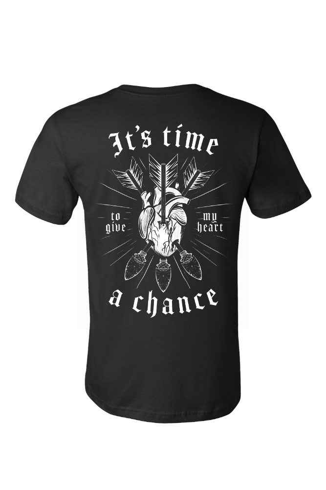 BRAND NEW InkAddict UNISEX GIVE MY HEART A CHANCE Tee Shirt BLACK SMALL ...