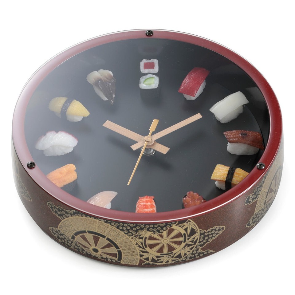 Sushi Clock Japanese food sample craftsman 12 nigiri-sushi made in ...