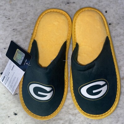 New FOCO NFL Green Bay Packers Kids Slippers Pair Size 5-6 Slip On Hard ...