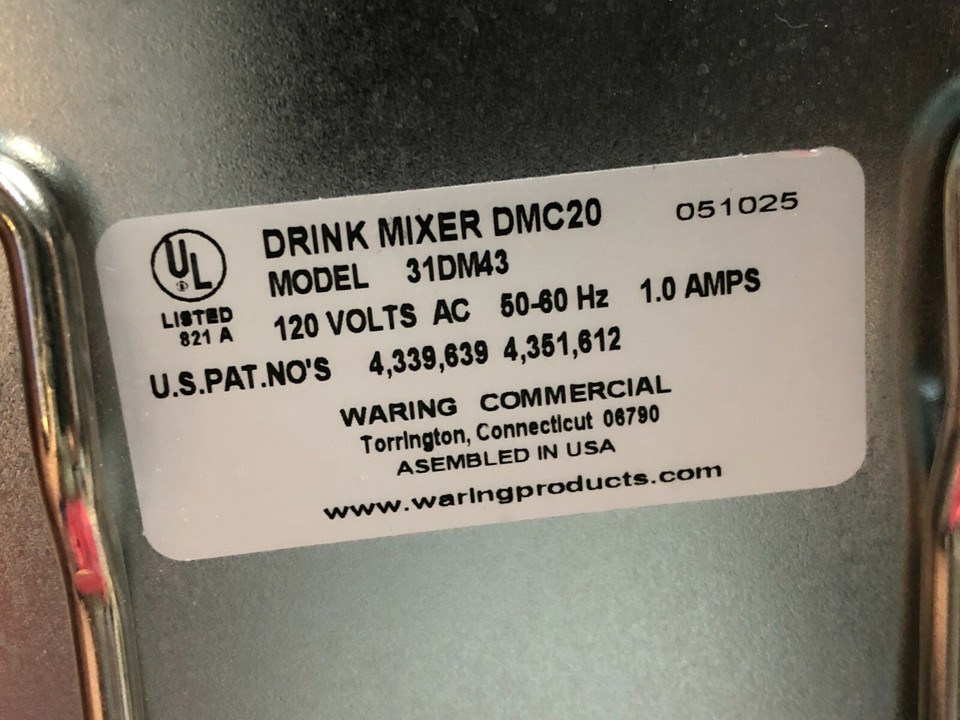 Waring Commercial DMC20 2 Speed Single Head Drink Mixer 31DM43 Milk ...
