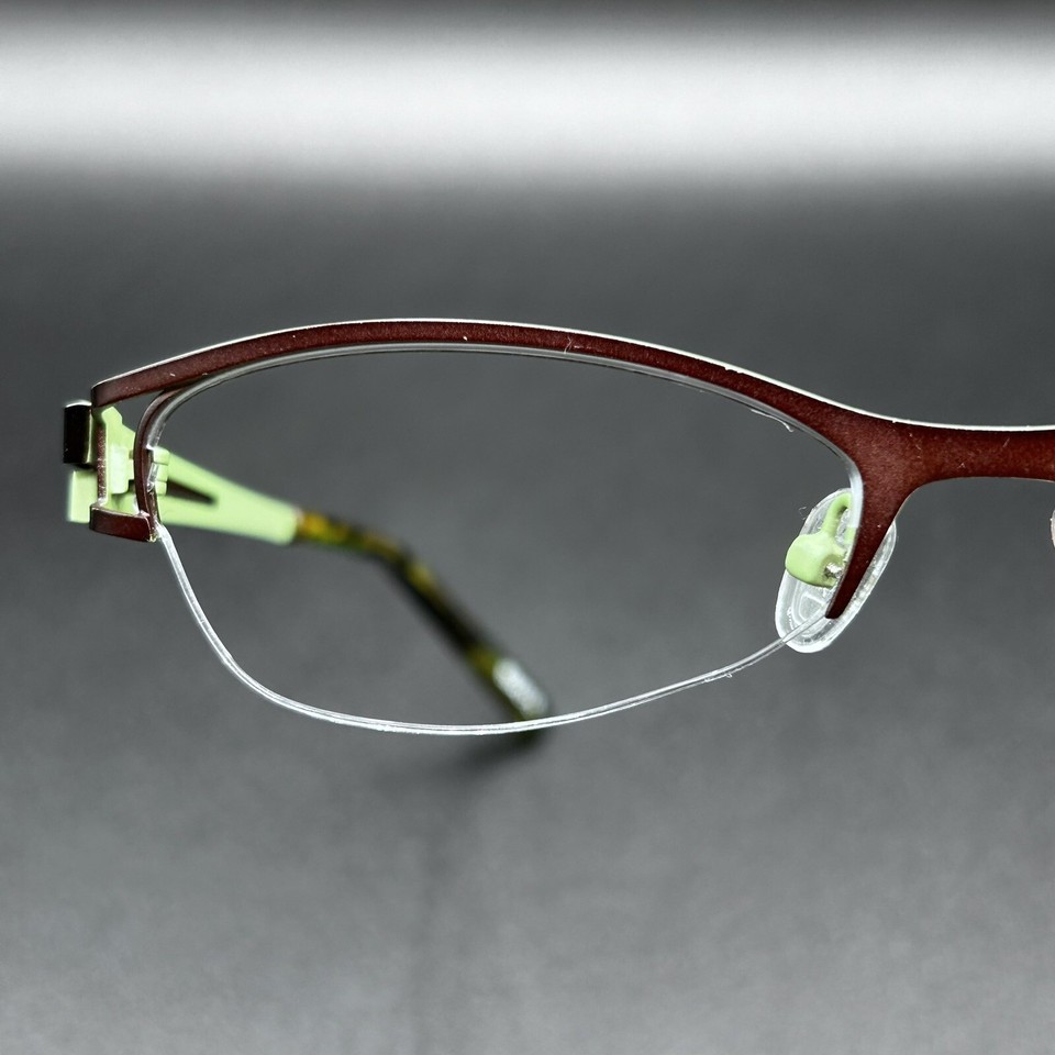 Zenni 694015 Half-Rim Eyeglasses Frame Brown Jade 51-17-136 Used | eBay