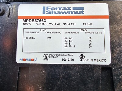 Terminal Blocks - Shawmut Power Distribution Block