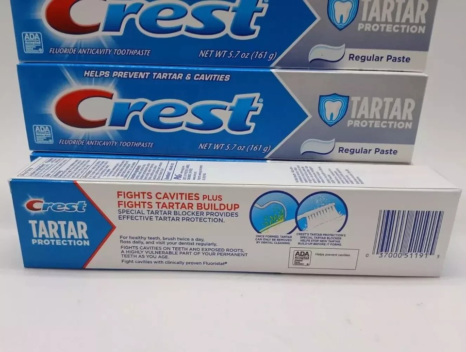 Crest Tartar Protection Toothpaste, Regular Paste, 5.7 Oz Each , 4 Pack ...