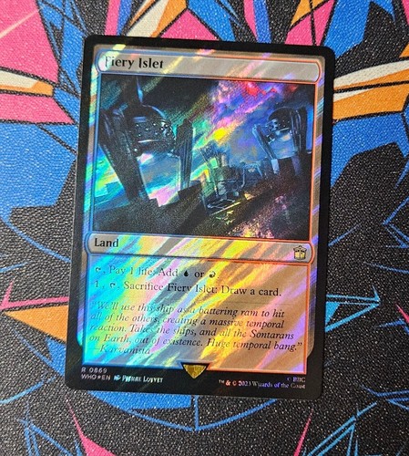 Fiery Islet NM Surge Foil MTG Doctor Who Unplayed Magic The Gathering ...