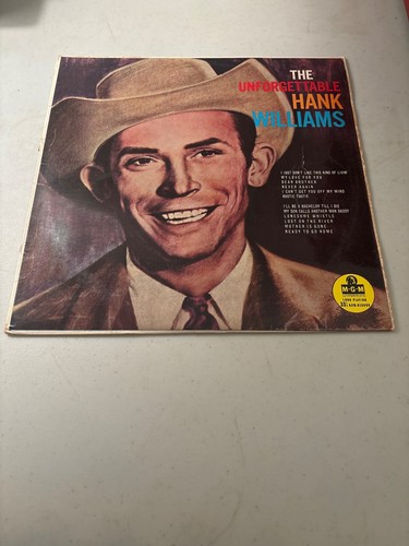 HANK WILLIAMS THE UNFORGETTABLE VINYL RECORD LP UK PRESS 1963 MONO ON ...