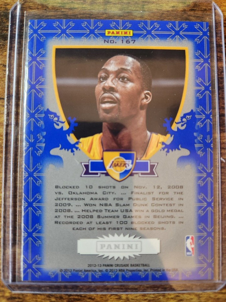 2012-13 Panini Crusade Dwight Howard Blue Gold Prizm #167 Los Angeles ...