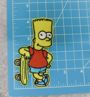 Bart Simpson skateboard Cowabunga Dude Felt Iron-on Patch | eBay