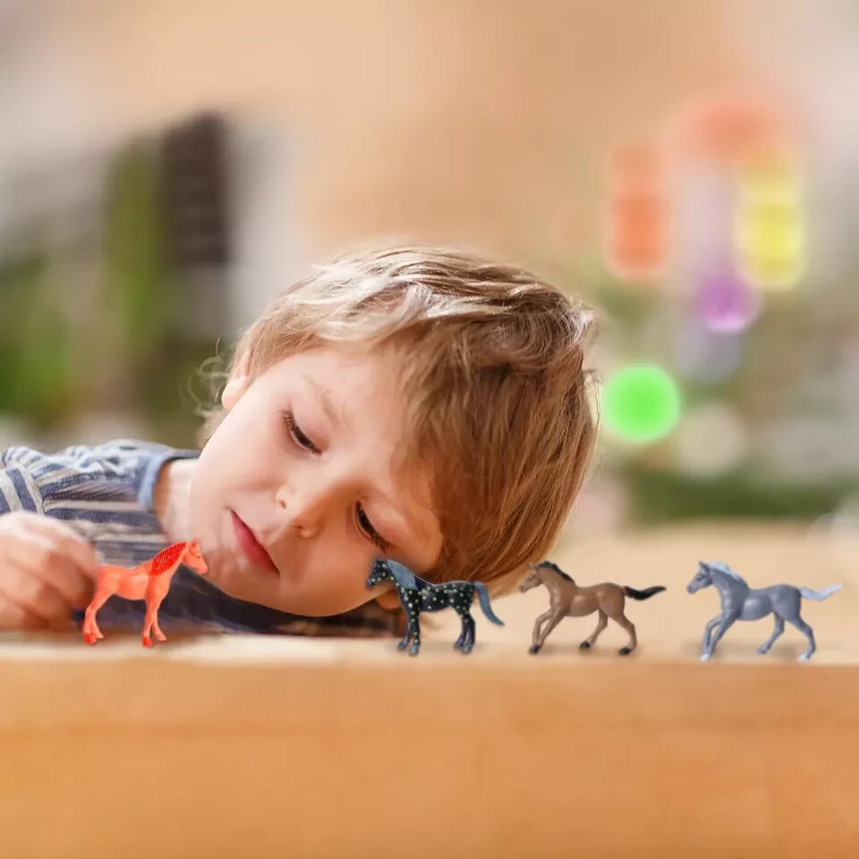 Skylety 20 Pieces Plastic Small Toy Horses Bulk Small Horse Party ...