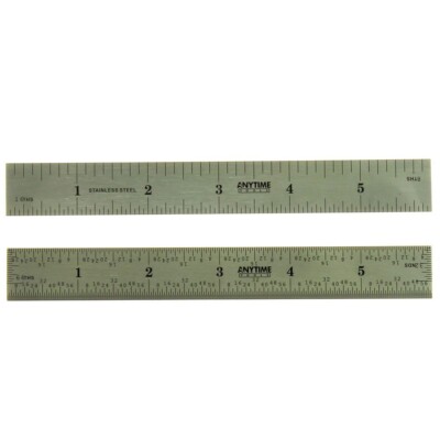 6 Inch Ruler 1/32" 1/64" Machinist Stainless Steel Scale 34-006-4R ...