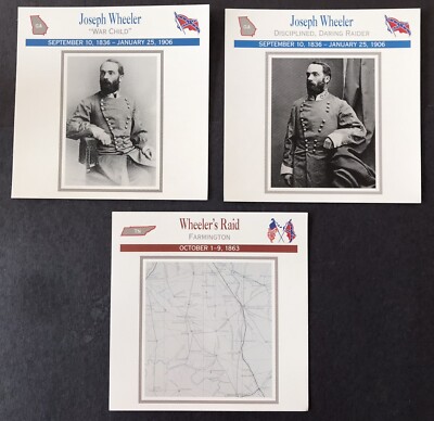 Joseph Wheeler Confederate Civil War Atlas Edition Collector Cards, 3 ...