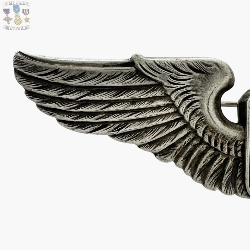 STERLING 1930’S US ARMY AIR CORPS PILOT WINGS BADGE INSIGNIA 3-1/16 ...