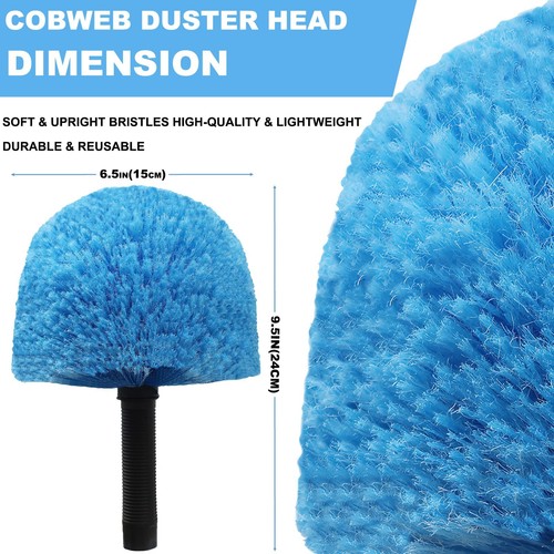 2 Pack Blue Twist-On Cobweb Duster Head Brush - Efficient Indoor ...
