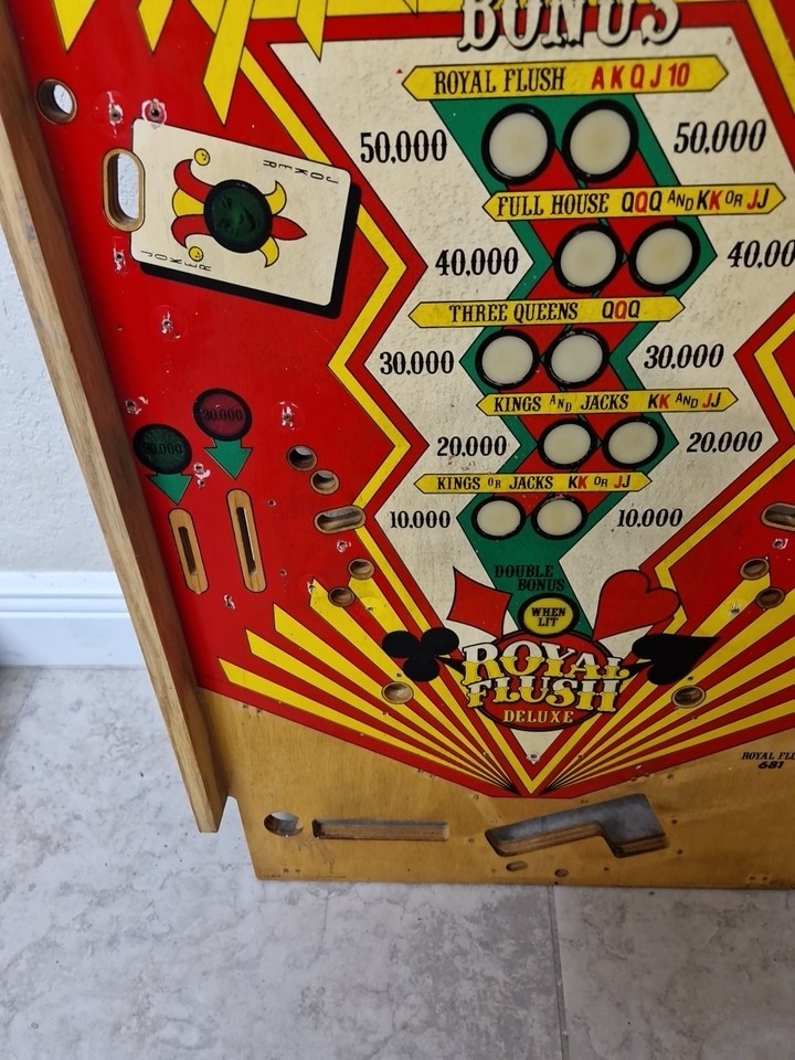 Gottlieb ROYAL FLUSH DELUXE PINBALL MACHINE PLAYFIELD - USED | eBay