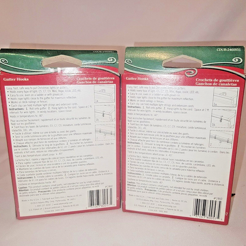 Adams Christmas Light Clips Clear All-Purpose Gutter Hook 50pcs per Box ...