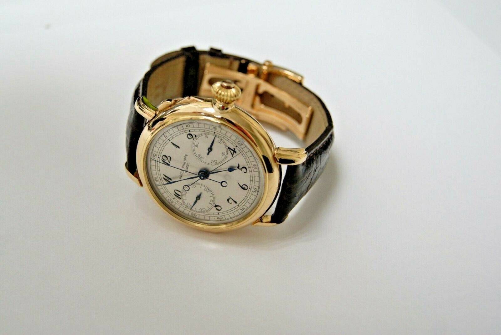 PATEK PHILIPPE ANTIQUE SPLIT SECOND CHRONOGRAPH 18K GOLD 44 MM TRIPLE ...