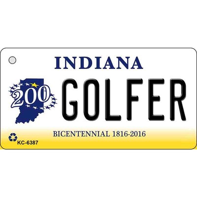 Golfer Indiana State License Plate Tag Novelty Key Chain KC-6387 | eBay