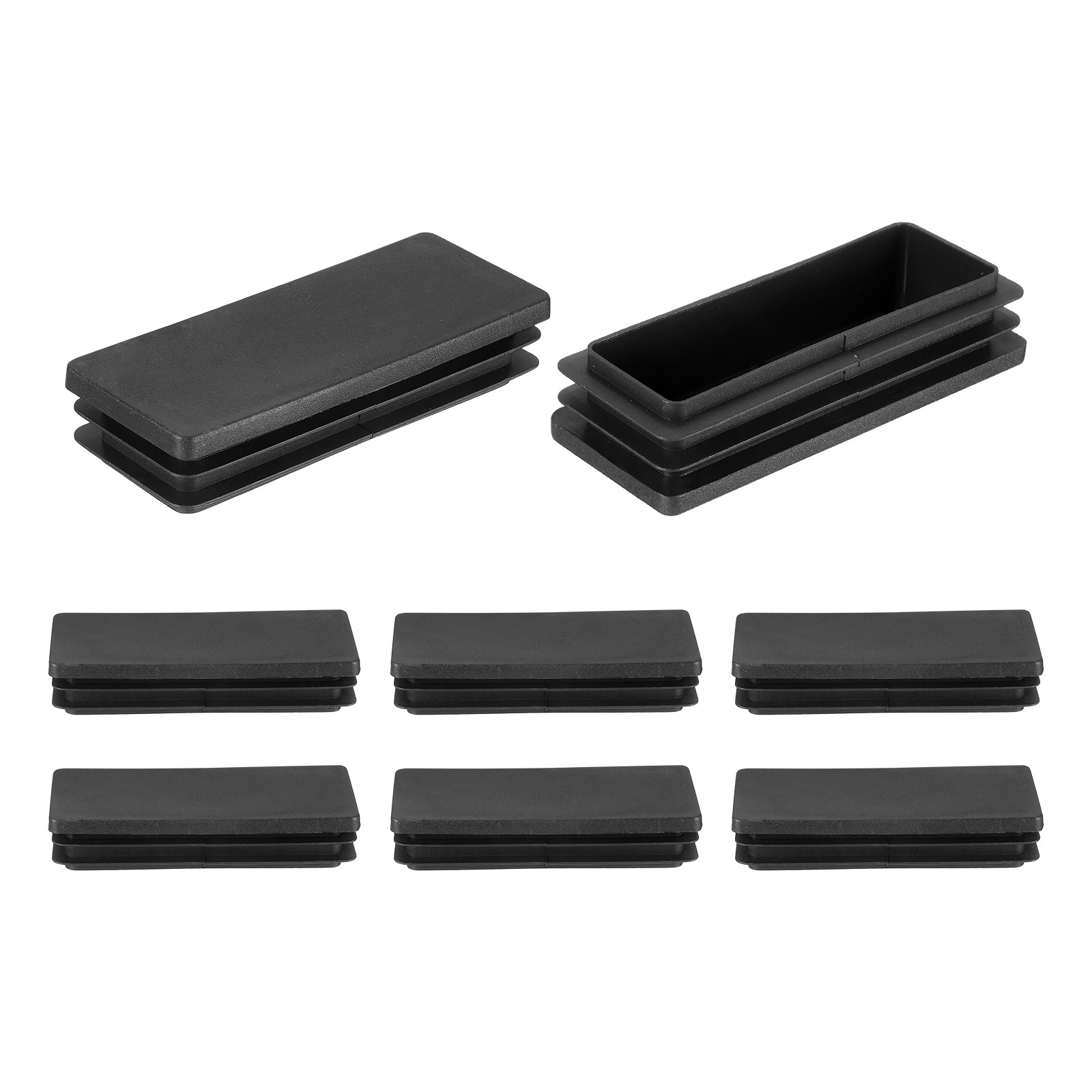 8 Pcs Rectangle Tubing End Caps 4 x 1 19/32 Inch Plastic Plugs, Black ...