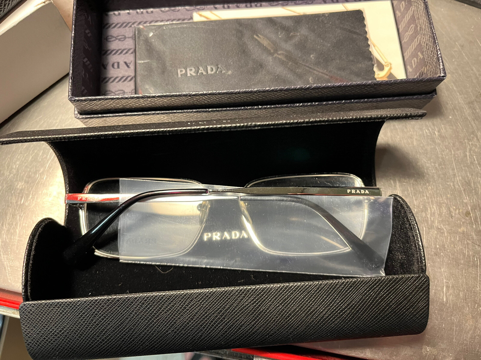 Prada Eyeglasses Frames PR 57XV -524101-56 Matte Silver | eBay