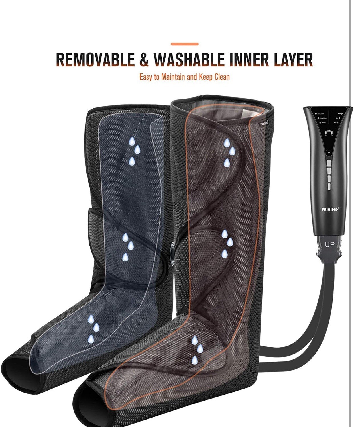 FIT KING Leg and Foot Massager with Heat, Air Compression Leg Massager ...