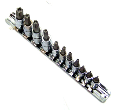 11 pc Torx Star Tamper Proof Security s2 Steel Bit socket Set 6 Points ...