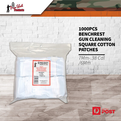 Pro-shot 1000pcs Benchrest Gun Cleaning Square Cotton Patches 7mm-.38 ...