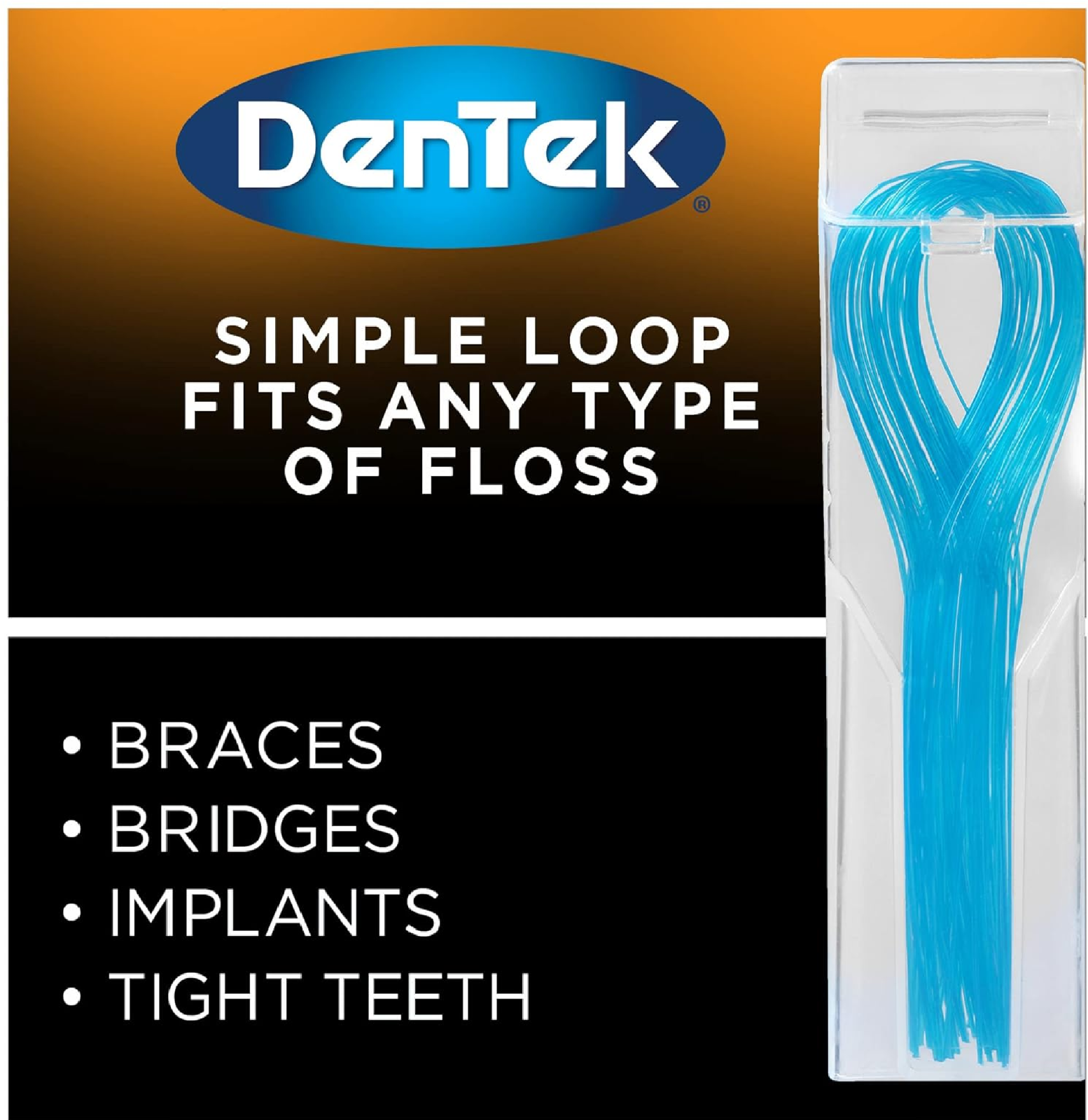 Dentek Floss Threaders | for Braces, Bridges, and Implants | 50 Count ...