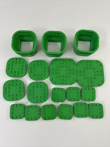 LEGO LOT BRIGHT GREEN 18 PCS 8X8 6X6 CYLINDER PLATES VARIETY BUILDING ...