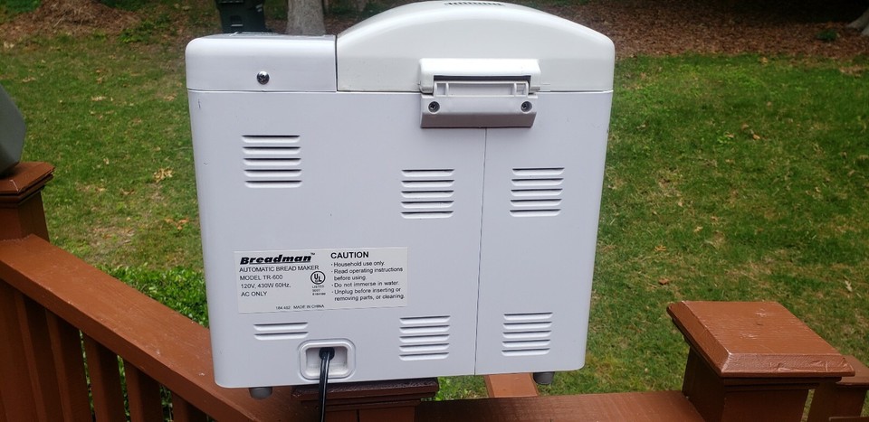 Breadman Plus Automatic 2lb Bread Maker Dough Maker Model TR-600 ...