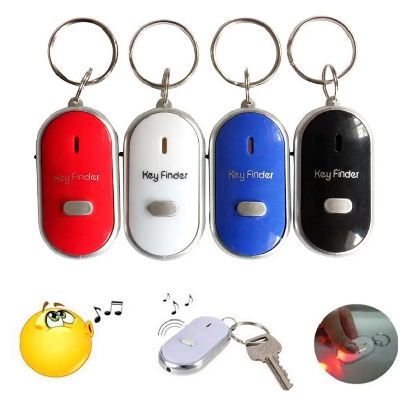 LED Anti-Lost Key Finder Key Locator Keychain Whistle Sound Control ...