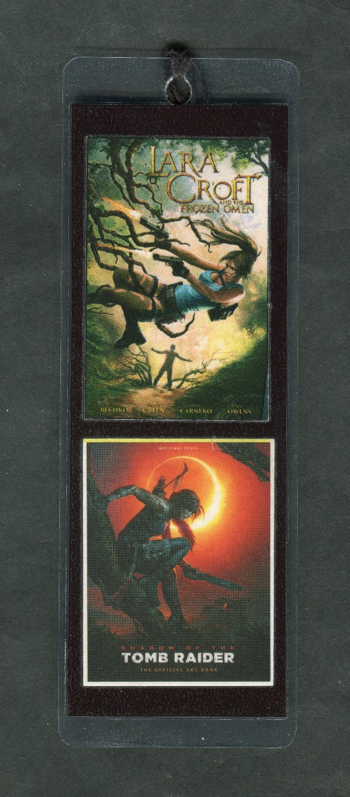 LARA CROFT, TOMB RAIDER DOUBLE SIDED LAMINATED BOOKMARK. NEW! LOT #1 ...