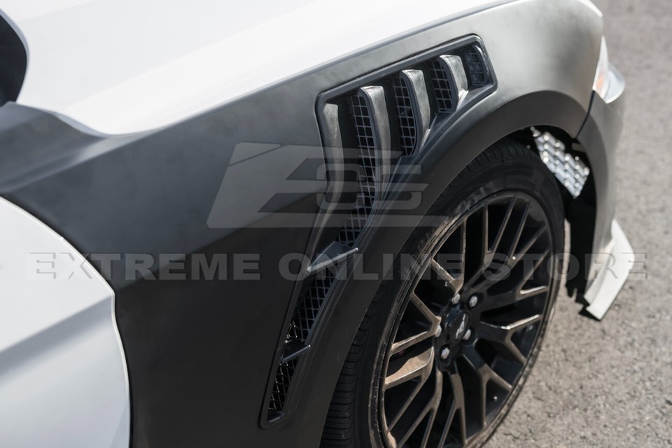 For 18-23 Ford Mustang S550 | GT500 Style Primed Black Front Side ...