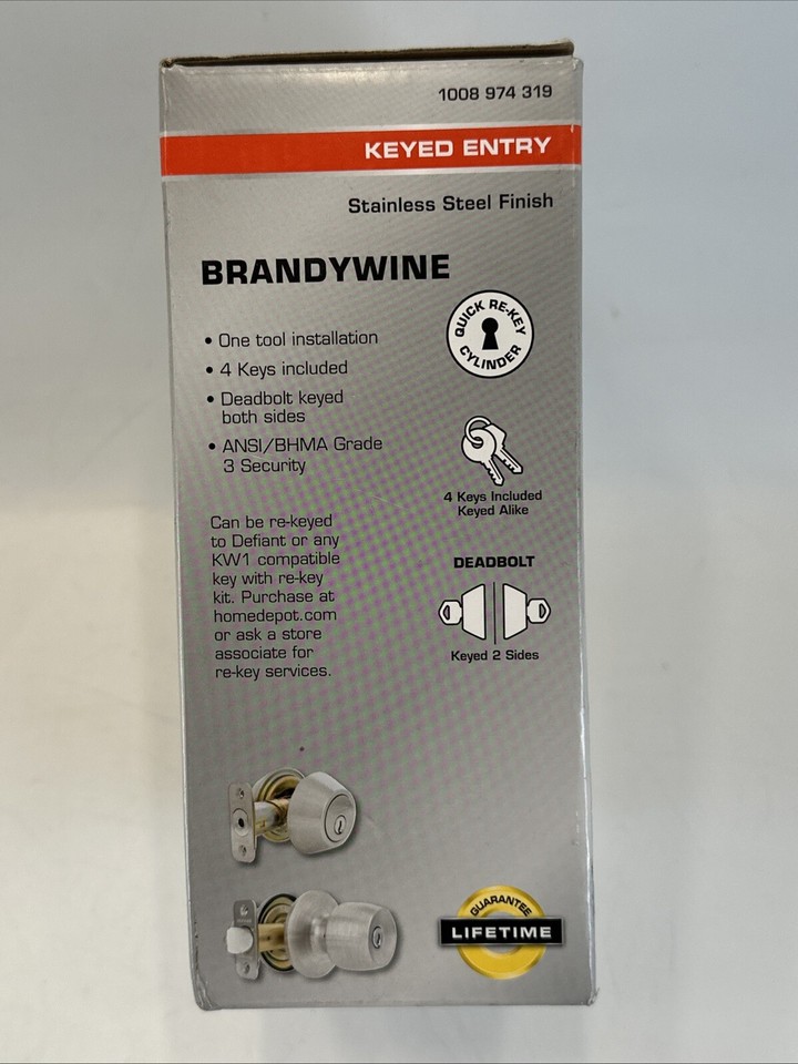 Defiant Brandywine Stainless Steel Combo Pack with Double Cylinder ...