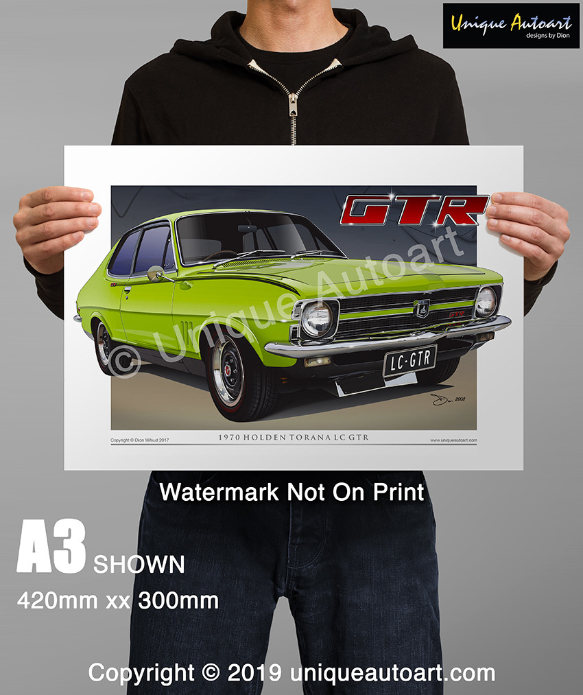 Holden LC GTR Torana Car Drawing - Classic Aussie Holden Print in ( 8 ...