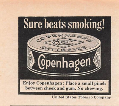 Copenhagen Snuff Print Ad Chewing Tobacco Advertising US Tobacco Co ...