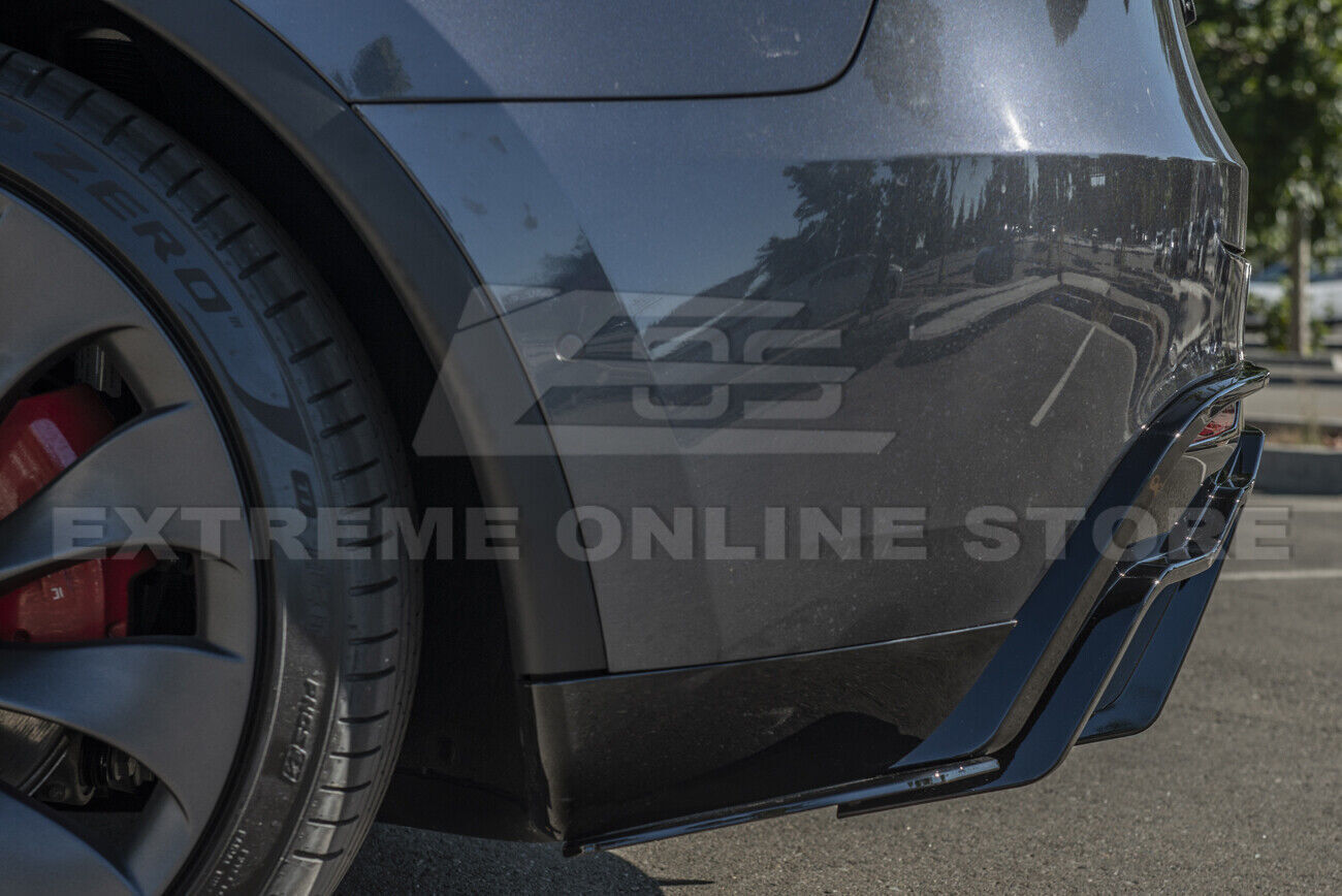 Rear Bumper Diffuser For 20-24 Tesla Model Y Glossy Black Track Style ...
