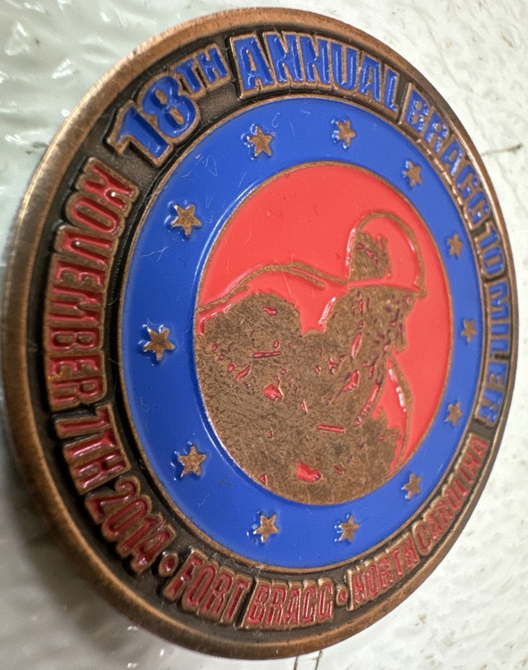 US Army Fort Bragg North Carolina 10 Miler Challenge Coin 2014 Airborne ...