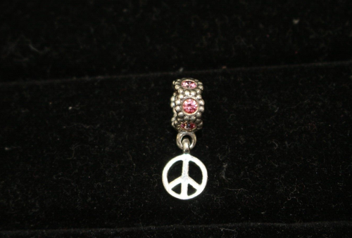 Pandora Ss Bead With Peace Sign Charm | eBay Australia