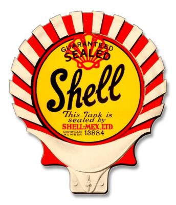 GUARANTEED SEAL SHELL GAS OIL 17" HEAVY DUTY USA MADE METAL ADVERTISING ...
