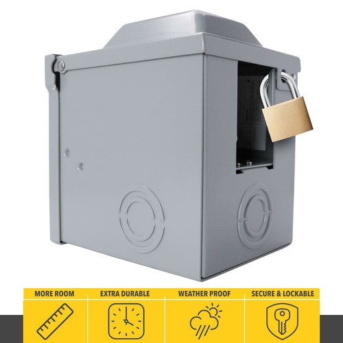 RV Lockable Power Outlet Box 30Amp Outdoor Camper NEMA TT-30R 125V ...