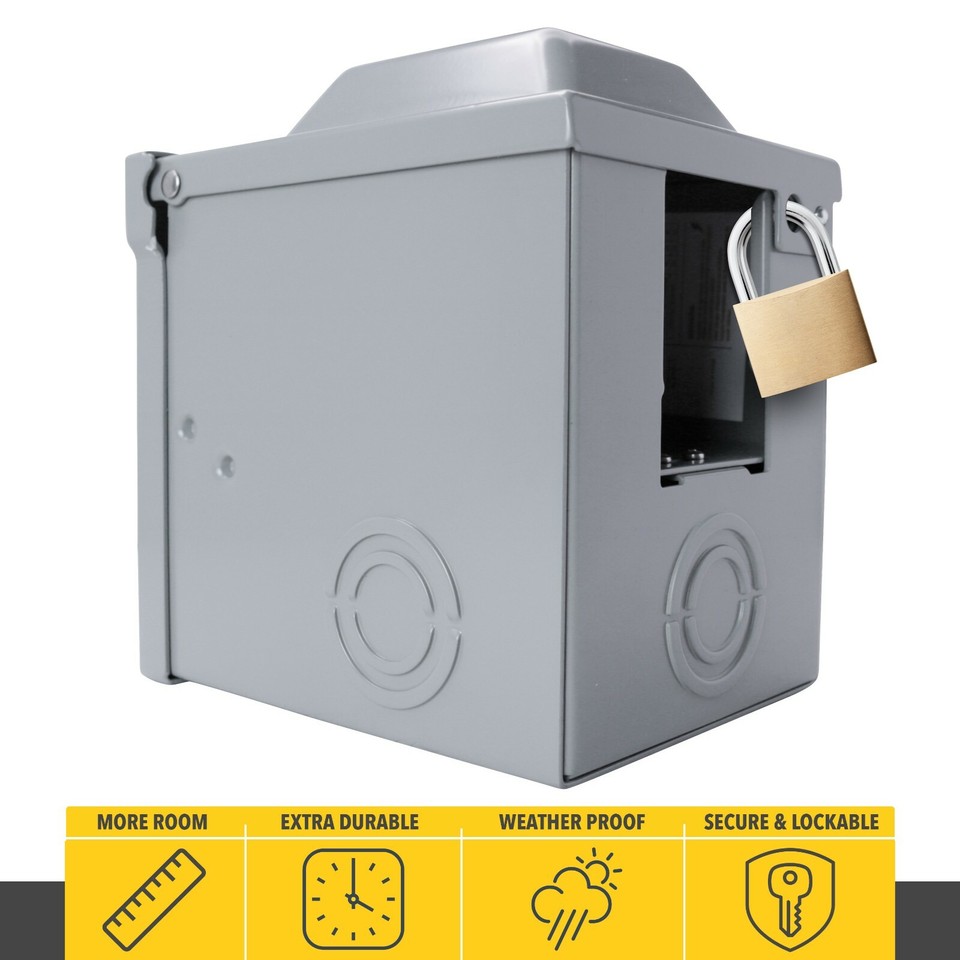 RV Lockable Power Outlet Box 30Amp Outdoor Camper NEMA TT-30R 125V ...