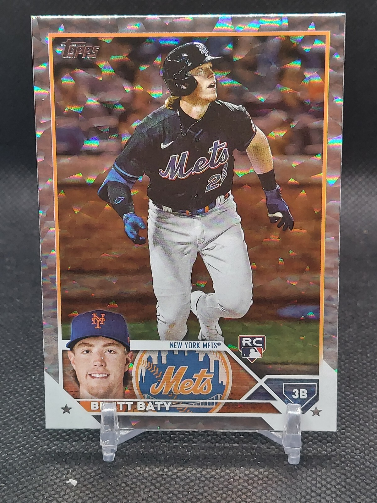 2023 Topps Series 1 Brett Baty Silver Patterned Foilboard Rookie Card ...