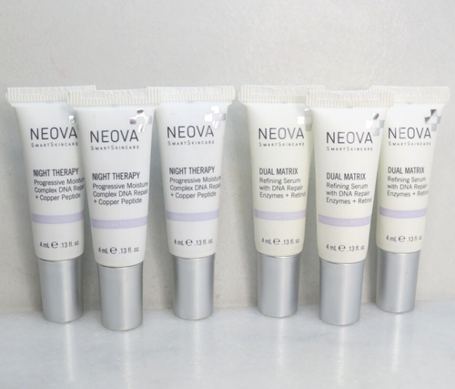 NEOVA NIGHT THERAPY MOISTURE AND DUAL MATRIX SERUM 0.13 OZ NWOB LOT OF ...