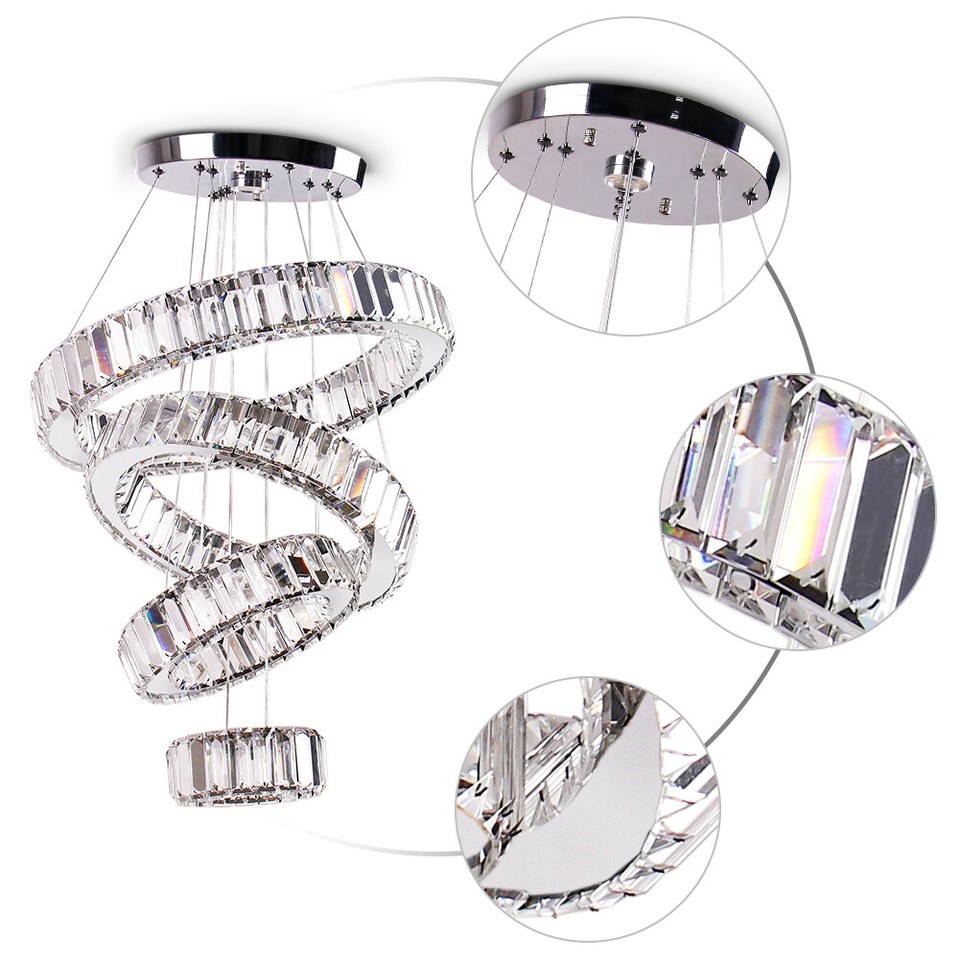 Modern LED Chandelier Crystal Ring Chandelier LED Pendant Light for ...