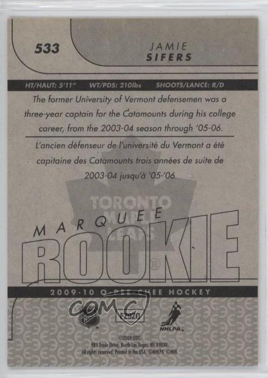 2009-10 O-Pee-Chee Marquee Rookies Jaime Sifers #533 Rookie RC | eBay