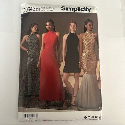 D0643 Simplicity Pattern 4-12 Dress With Skirt And Back Variations Maxi ...
