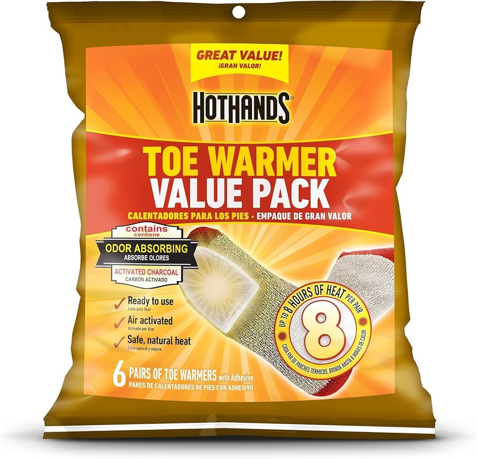 HotHands Toe Warmers - Long Lasting Safe Natural Air Activated Warmers ...