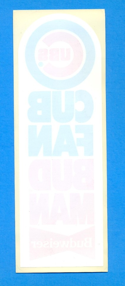 THE OFFICIAL HARRY CARAY CUB FAN BUD M AN DECAL 1988 BUDWEISER BUSCH ...