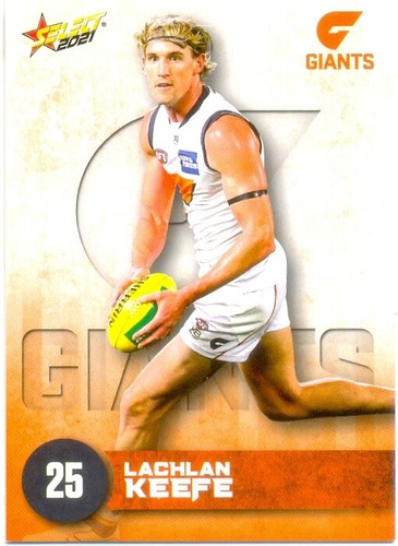 2021 AFL Select Footy Stars Common card 76 Lachlan Keeffe - GWS Giants ...