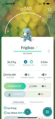 Pokémon Go Shiny Frigibax Trade 1 m - 20k stardust | eBay