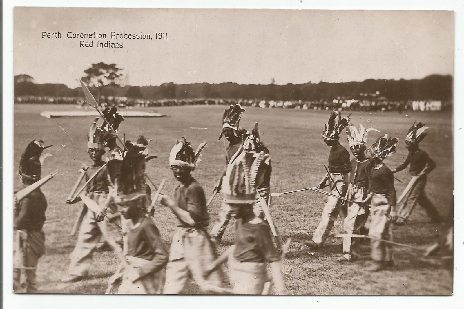 POSTCARDS-SCOTLAND-PERTH-PTD. Coronation Procession 1911. Red Indians ...